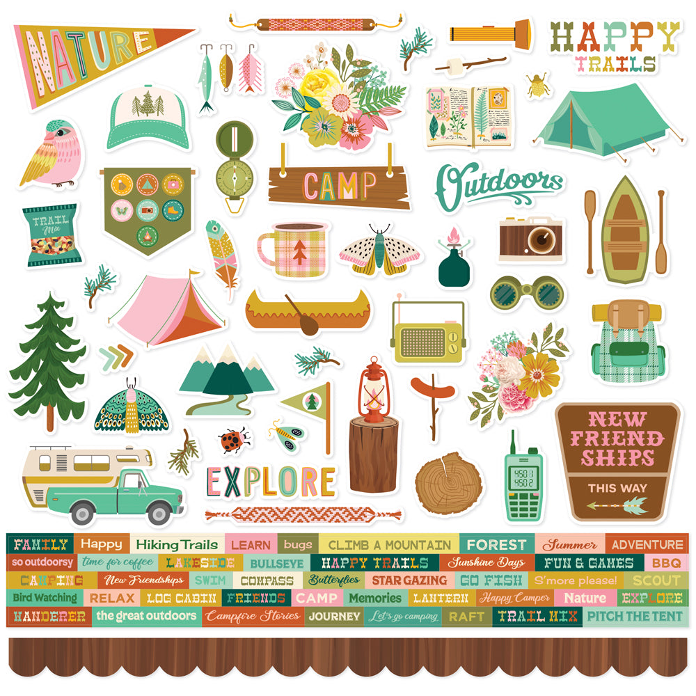 Simple Stories 12x12 Cardstock Stickers - Trail Mix – Scrapbooking for Less