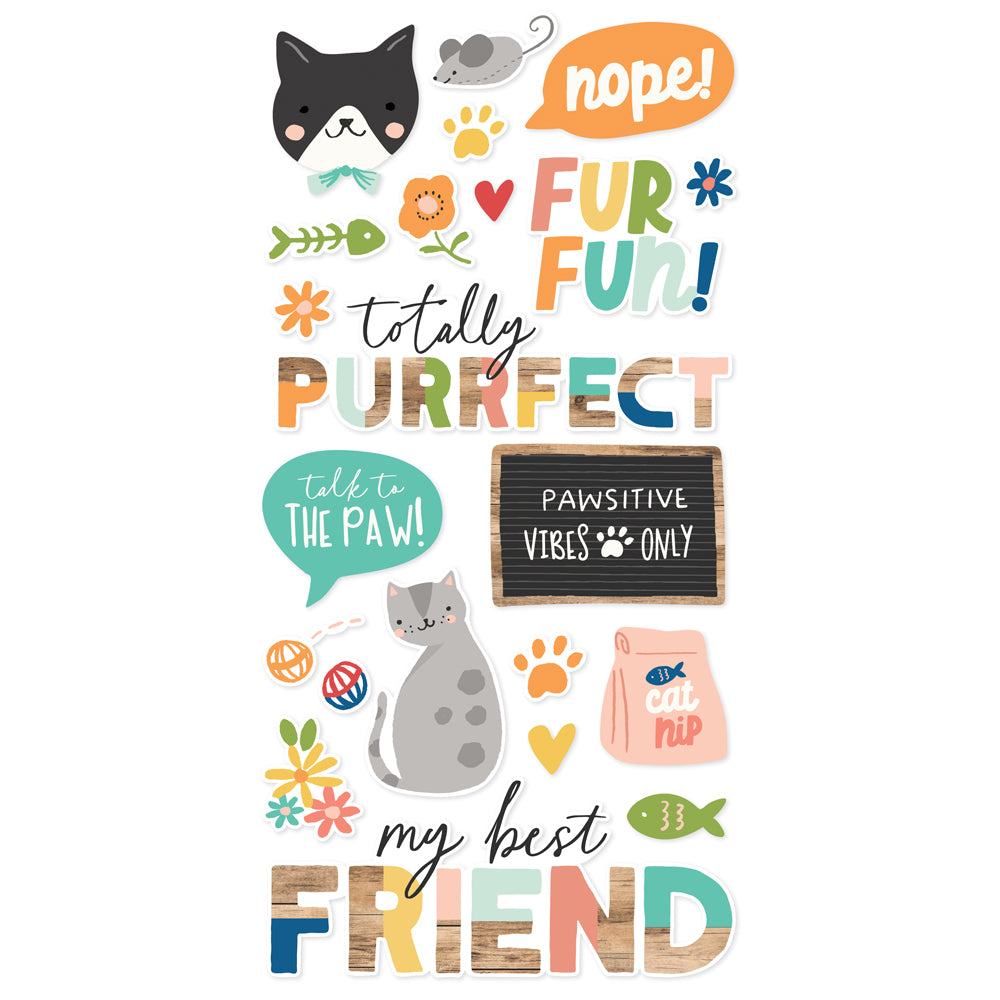 Simple Stories Foam Stickers - Fur Baby - Cat – Scrapbooking for Less