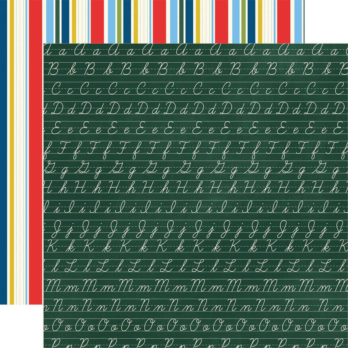 Carta Bella Papers - School Days - Chalkboard Cursive - 2 Sheets ...