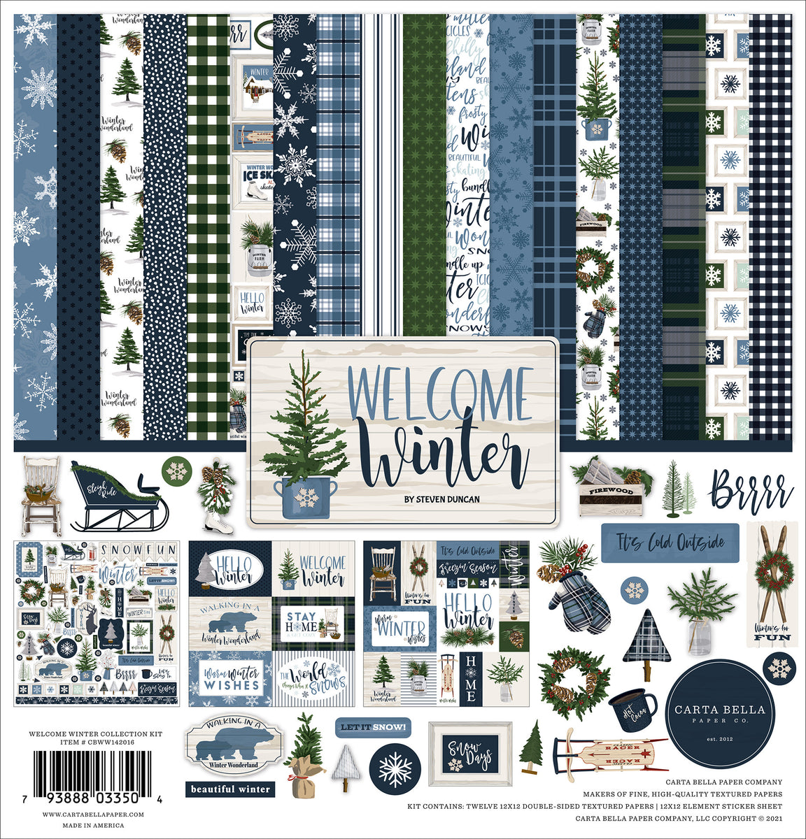 Carta Bella Collection Kit - Welcome Winter – Scrapbooking for Less