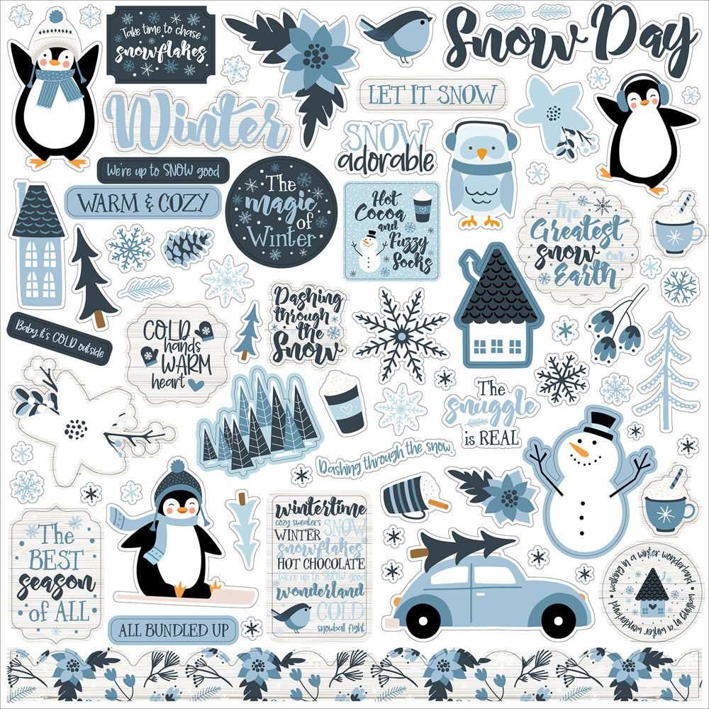 Echo Park 12x12 Cardstock Stickers - The Magic of Winter - Elements ...