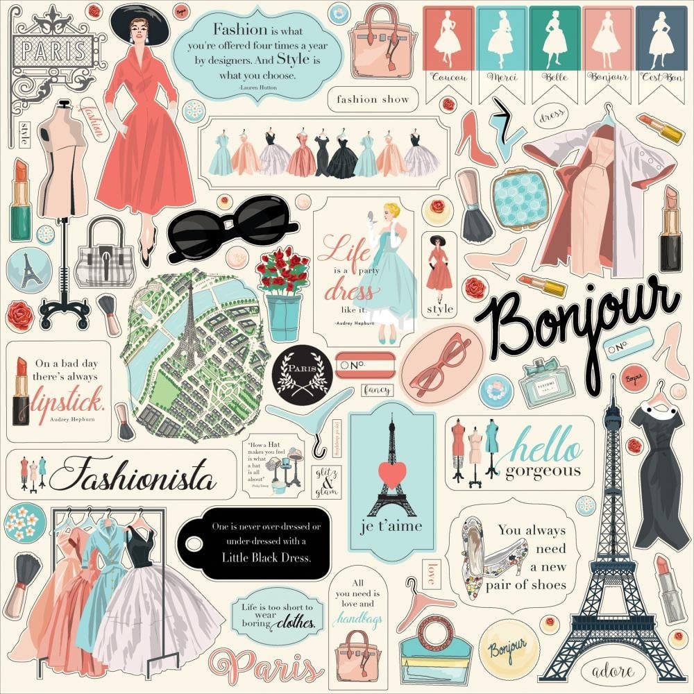 Carta Bella 12x12 Cardstock Stickers - En Vogue – Scrapbooking for Less